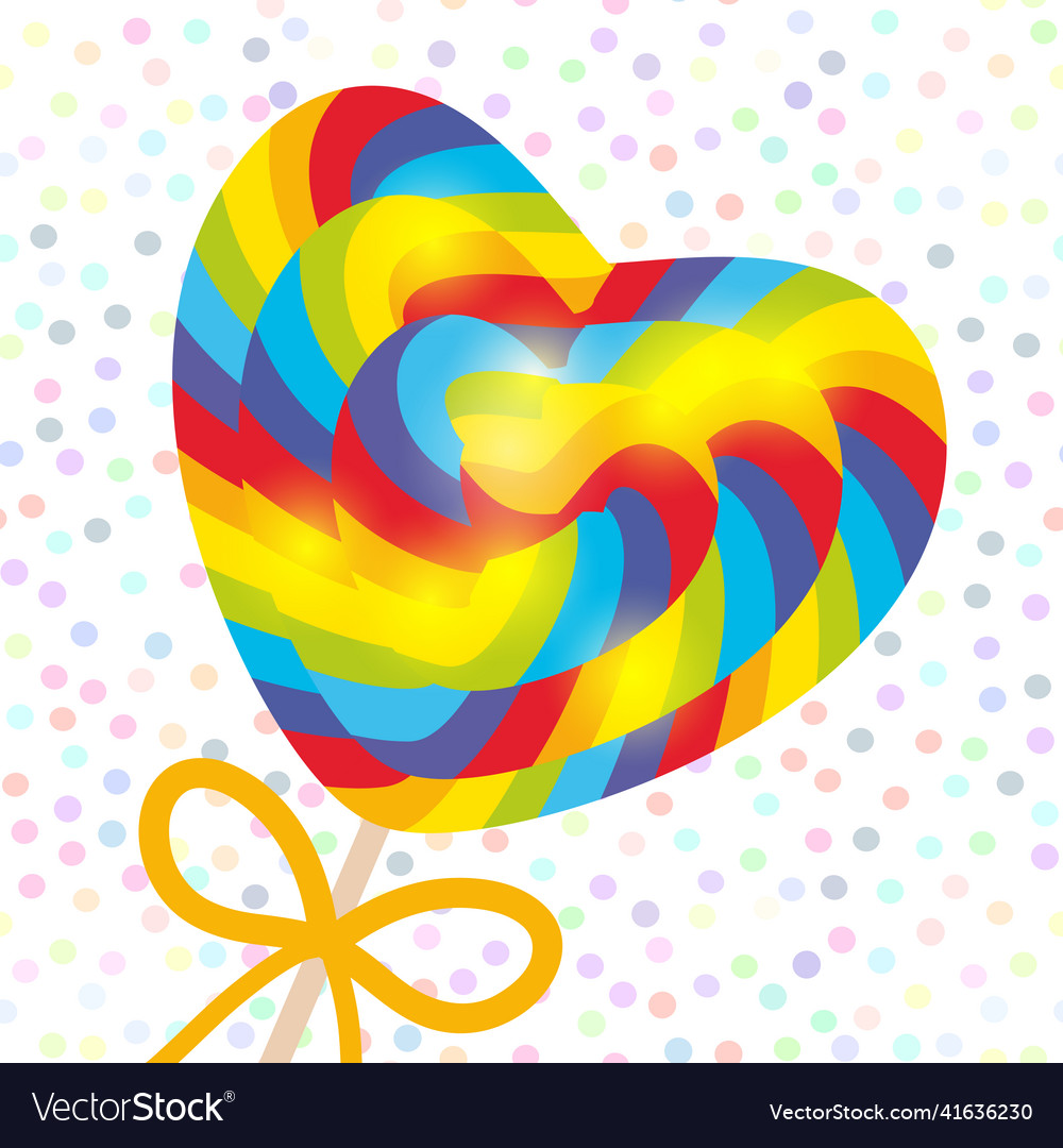Valentine39s day heart shaped candy lollipop Vector Image