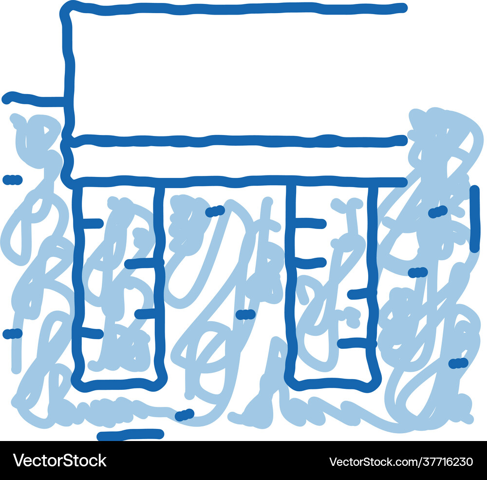 Wooden foundation doodle icon hand drawn Vector Image