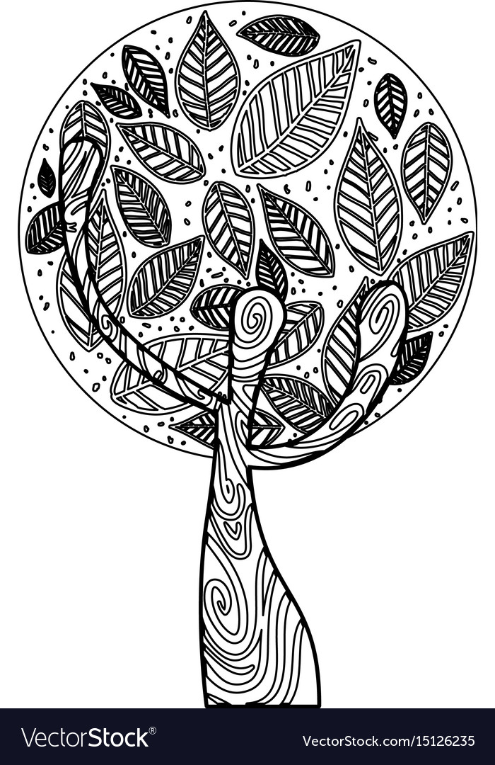 Beautiful tree isolated Royalty Free Vector Image