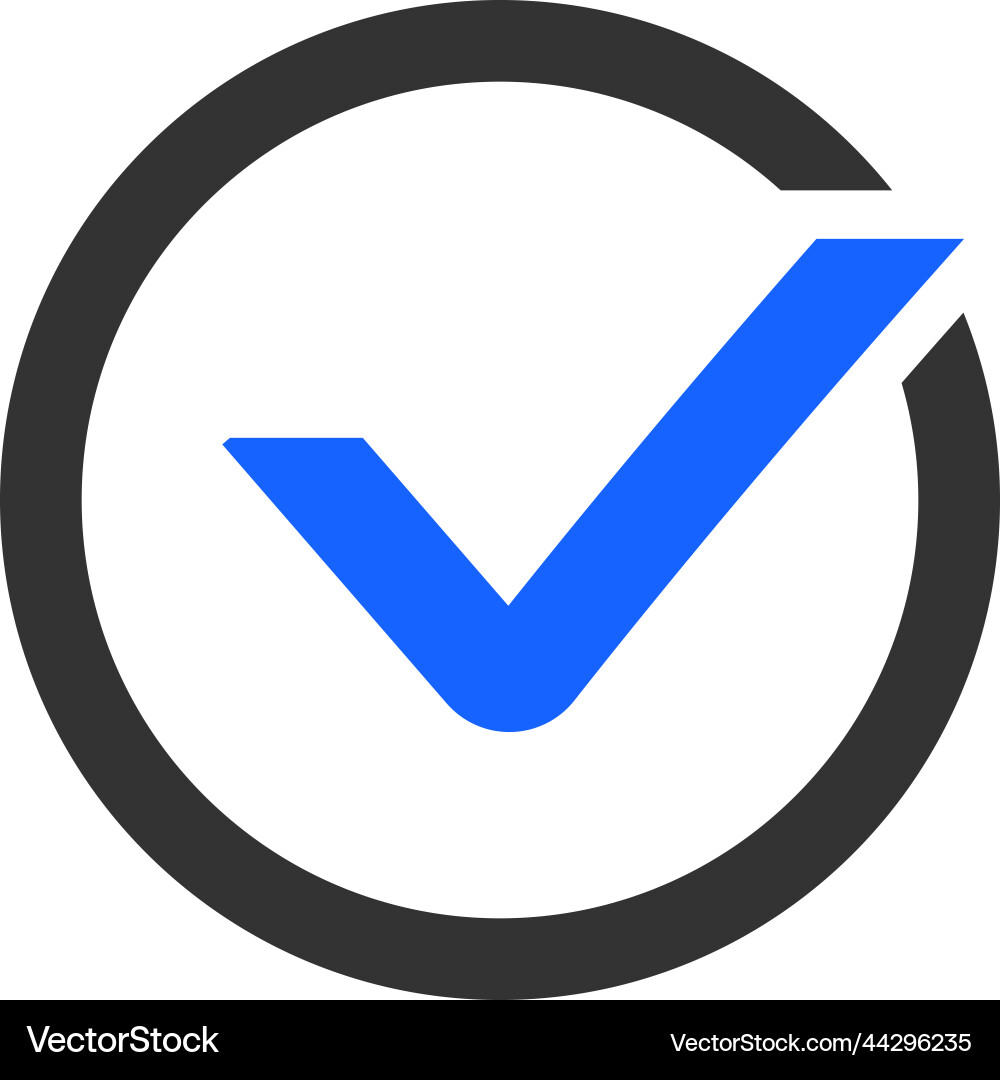Blue checkmark in circle choice icon checklist Vector Image