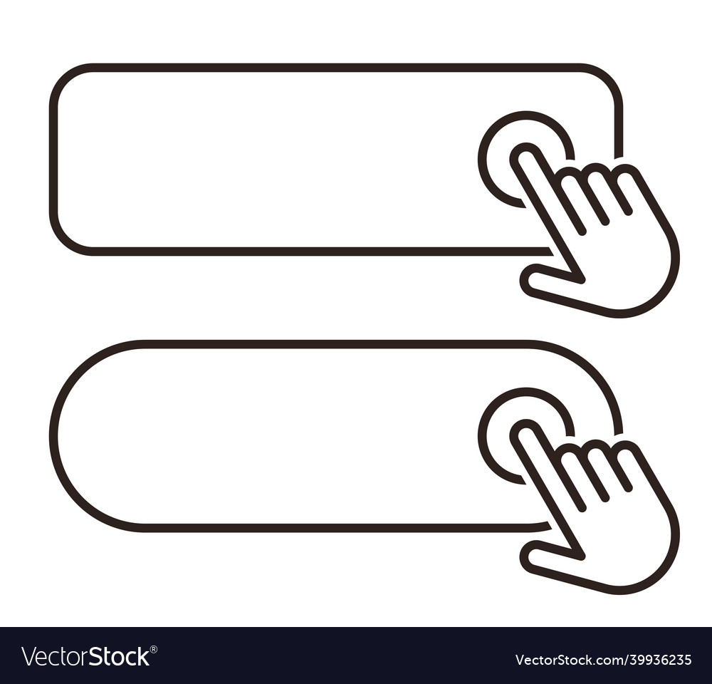Click blank button with hand pointer Royalty Free Vector
