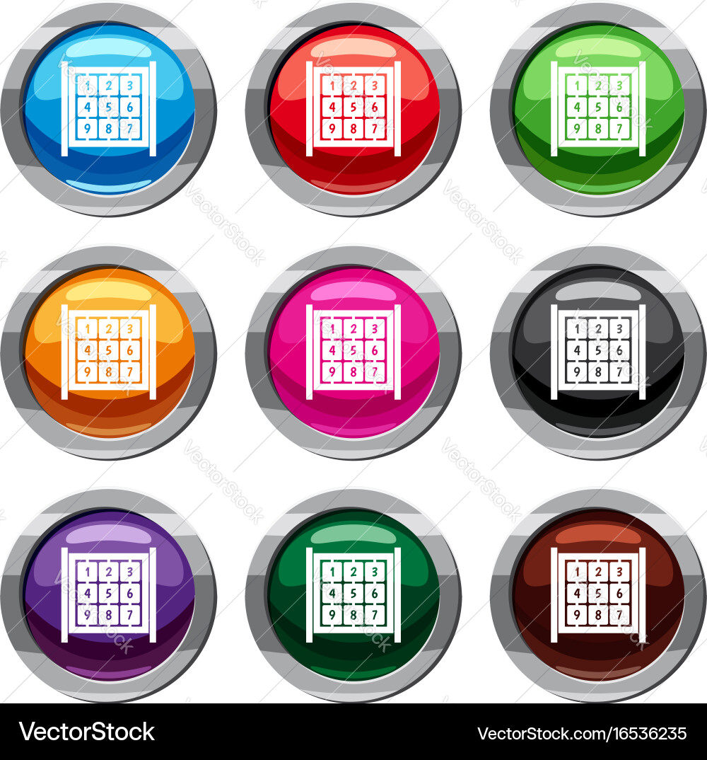 Cubes with numbers on playground set 9 collection Vector Image