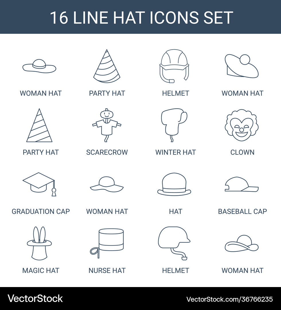 Hat icons Royalty Free Vector Image - VectorStock