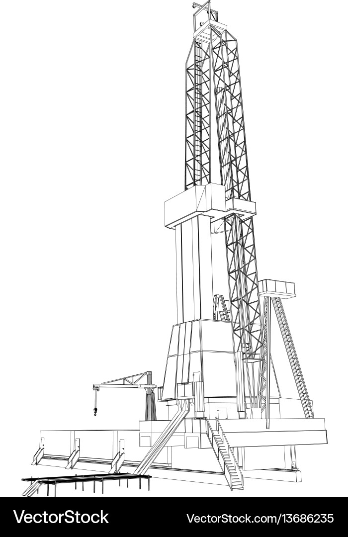 Oil rig detailed Royalty Free Vector Image - VectorStock