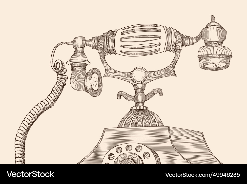 Old vintage telephone Royalty Free Vector Image