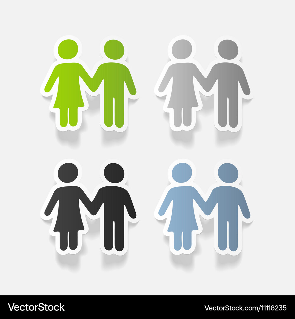Realistic design element couple in love Royalty Free Vector