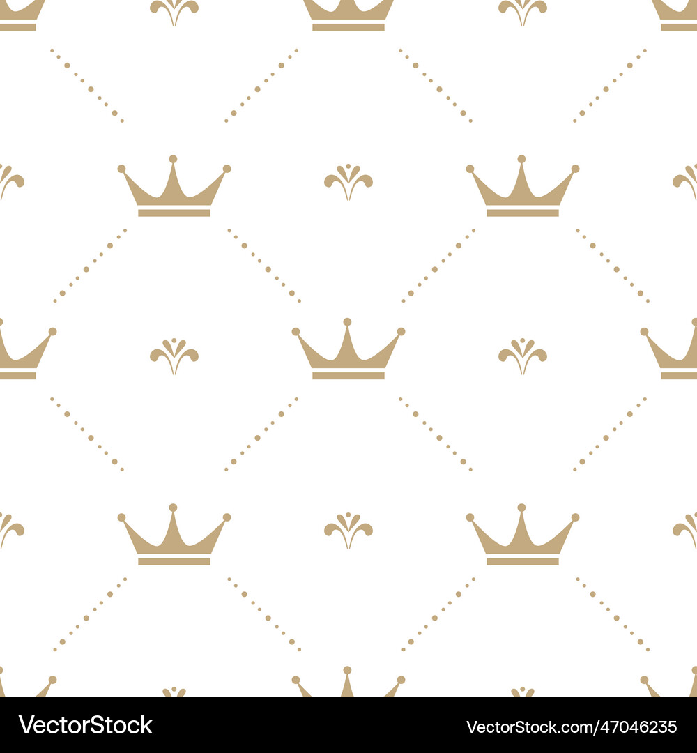 White crowns on grey background royal seamless Vector Image