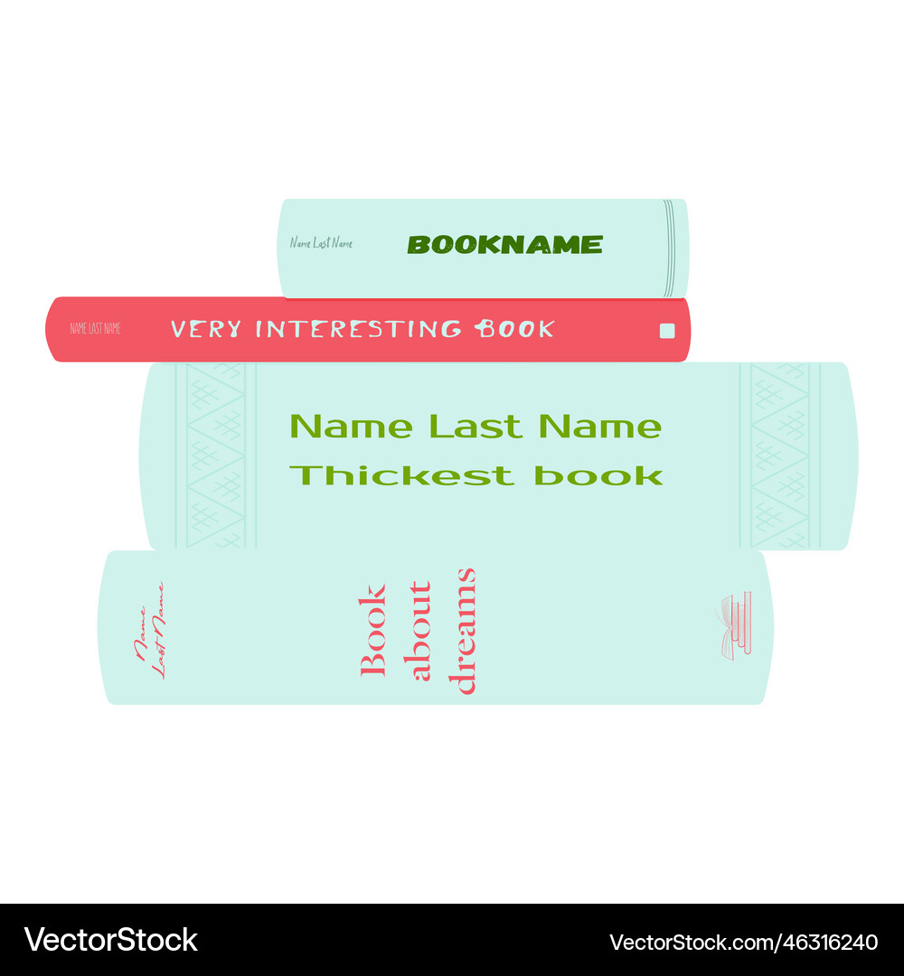 Book stack of books spine Royalty Free Vector Image