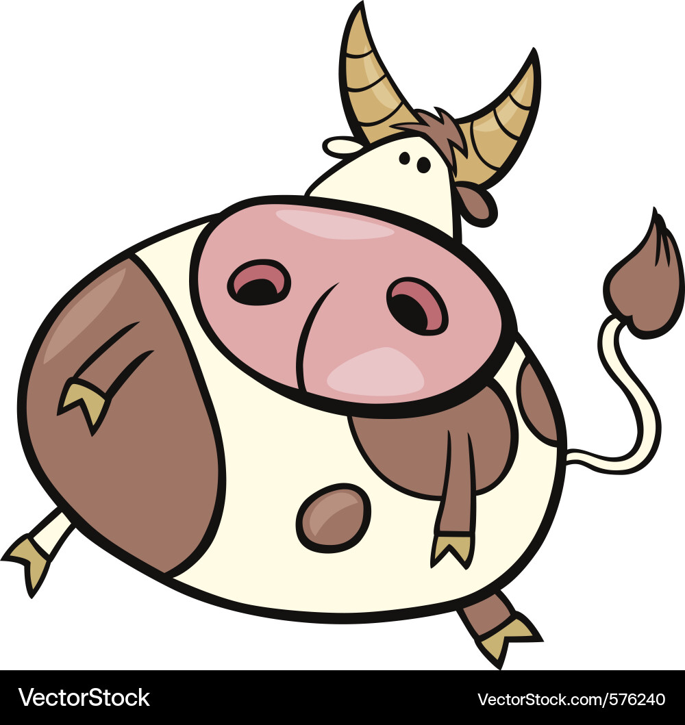 Cartoon taurus zodiac sign Royalty Free Vector Image