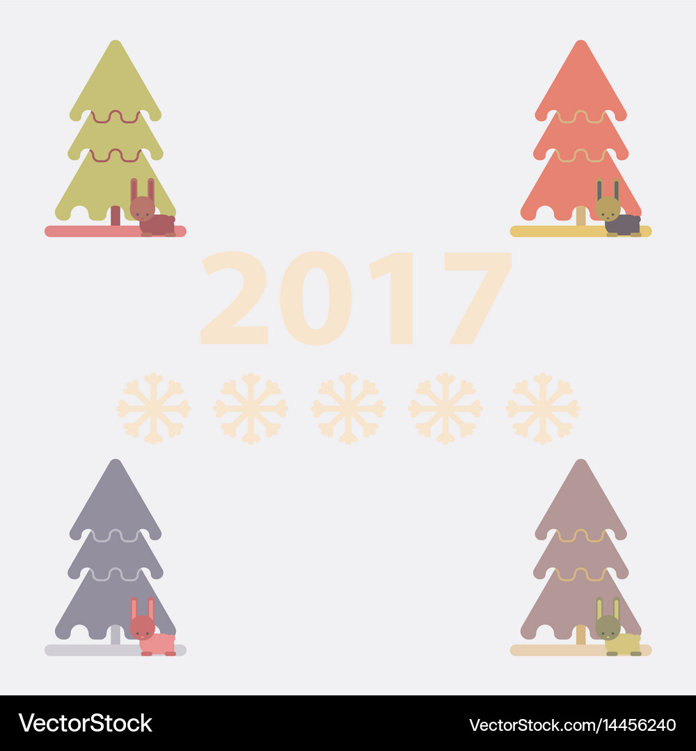 Collection of new year tree Royalty Free Vector Image