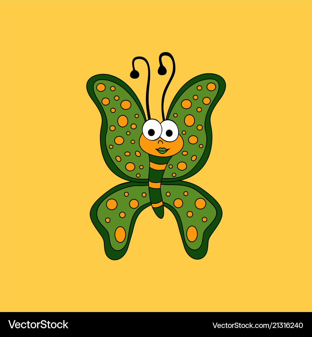 Cute butterfly cartoon Royalty Free Vector Image