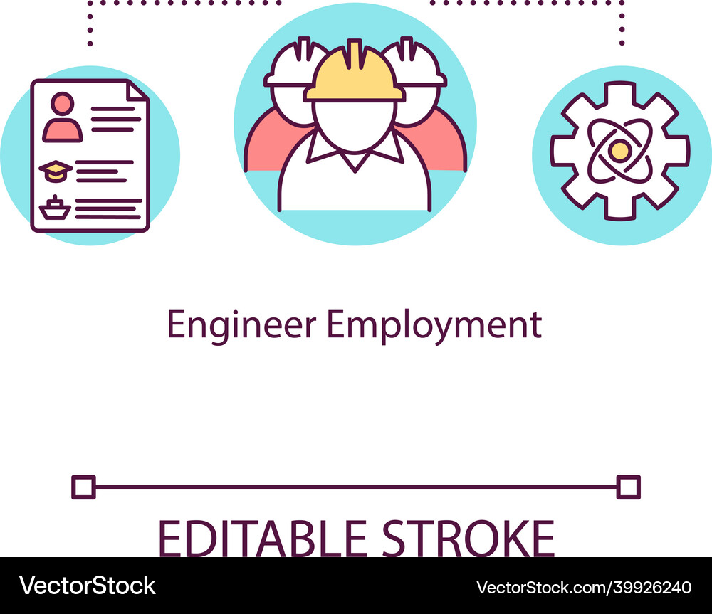 Engineer employment concept icon working on water Vector Image