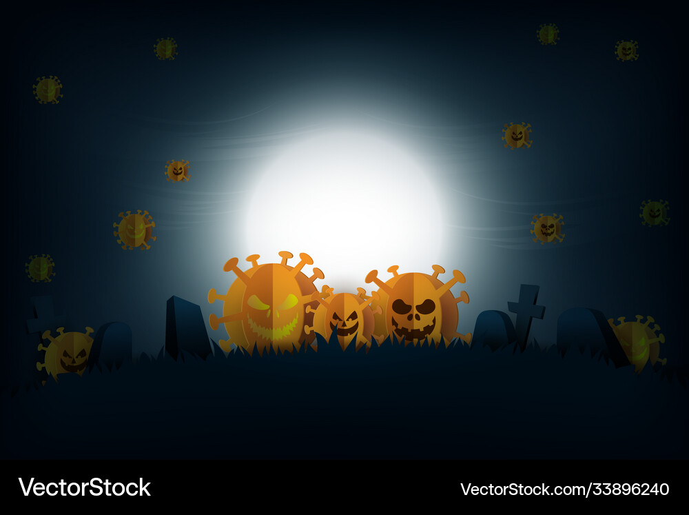 Halloween night in covid-19 Royalty Free Vector Image