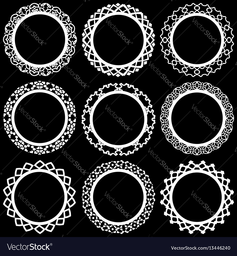 Lace Circle Frames Royalty Free Vector Image - VectorStock
