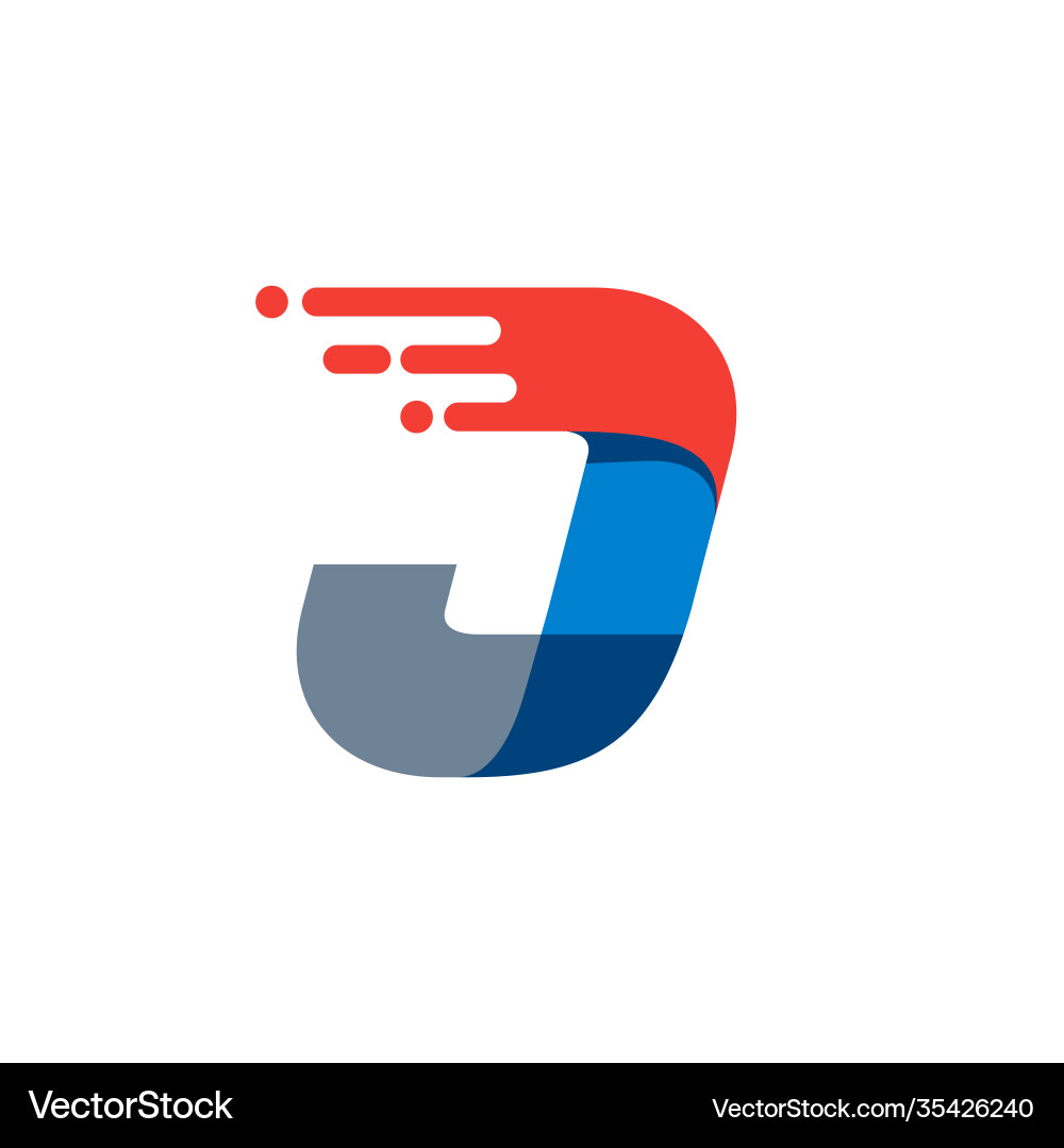 Letter j fast speed motion logo Royalty Free Vector Image