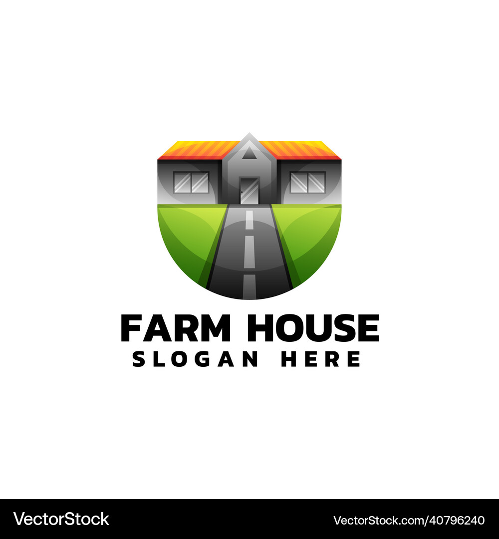 Logo farm school gradient colorful style Vector Image