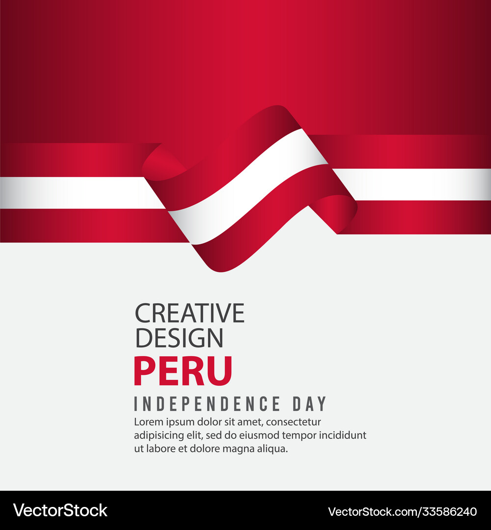 Peru independent day poster creative design Vector Image