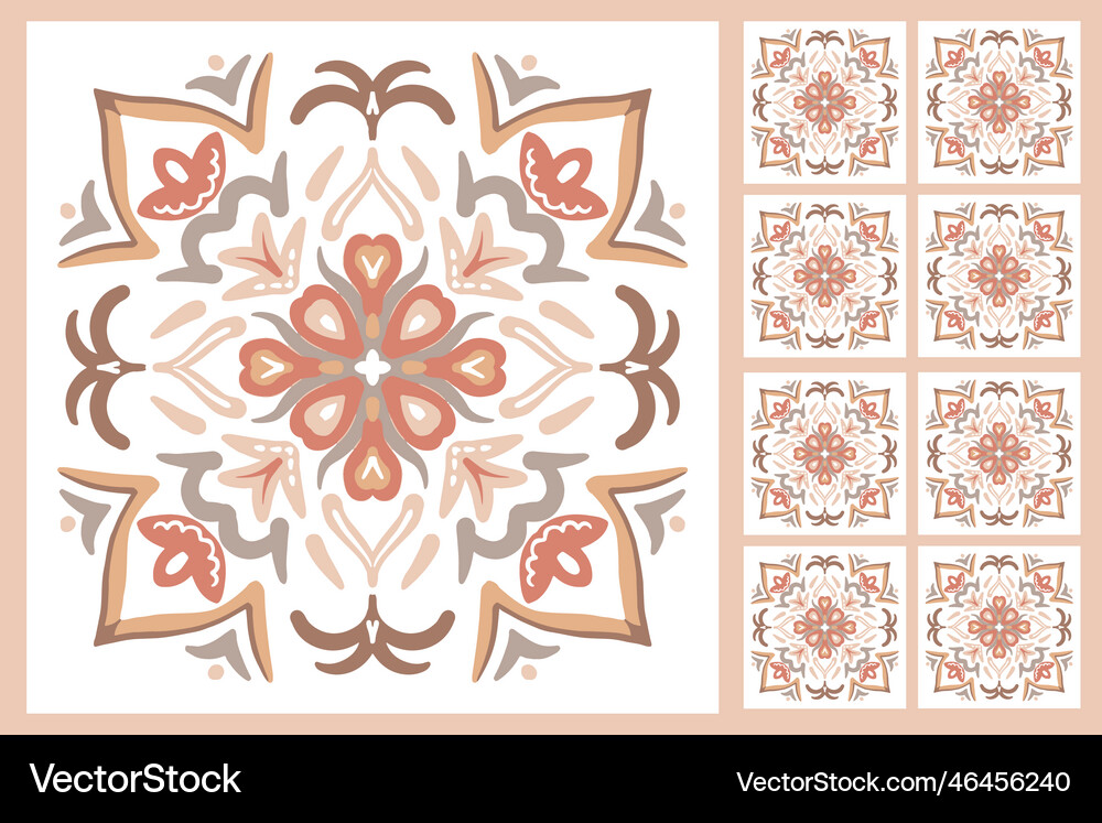 Portuguese tiles pattern lisbon seamless Vector Image