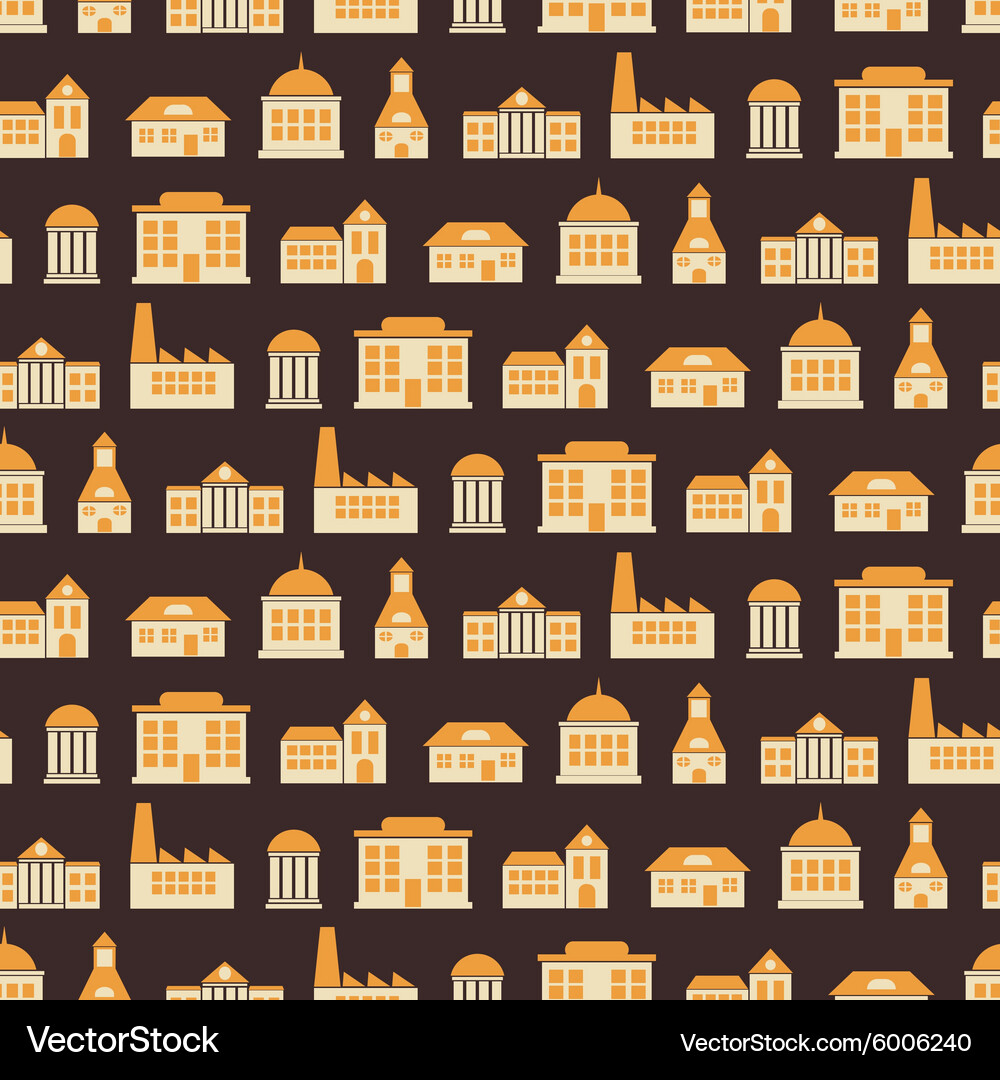Seamless background with town buildings Royalty Free Vector