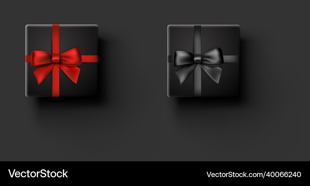 Set of gift boxes with beautiful bow Royalty Free Vector