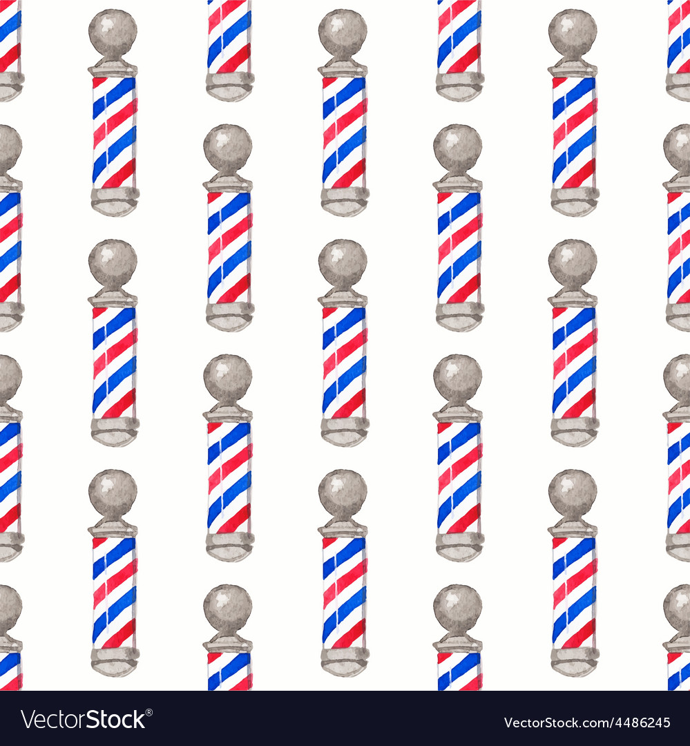 Barber pole Seamless watercolor pattern with Vector Image Barber pole Seamless watercolor pattern with Vector Image