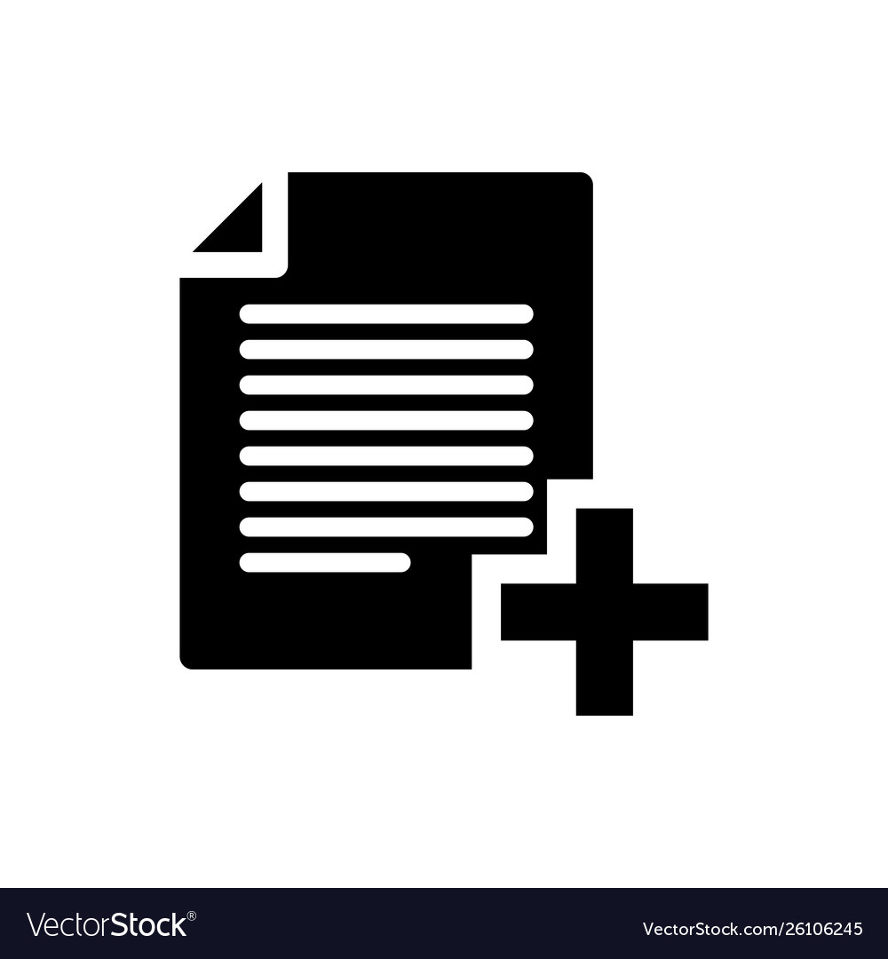 Black add new file icon isolated on white Vector Image