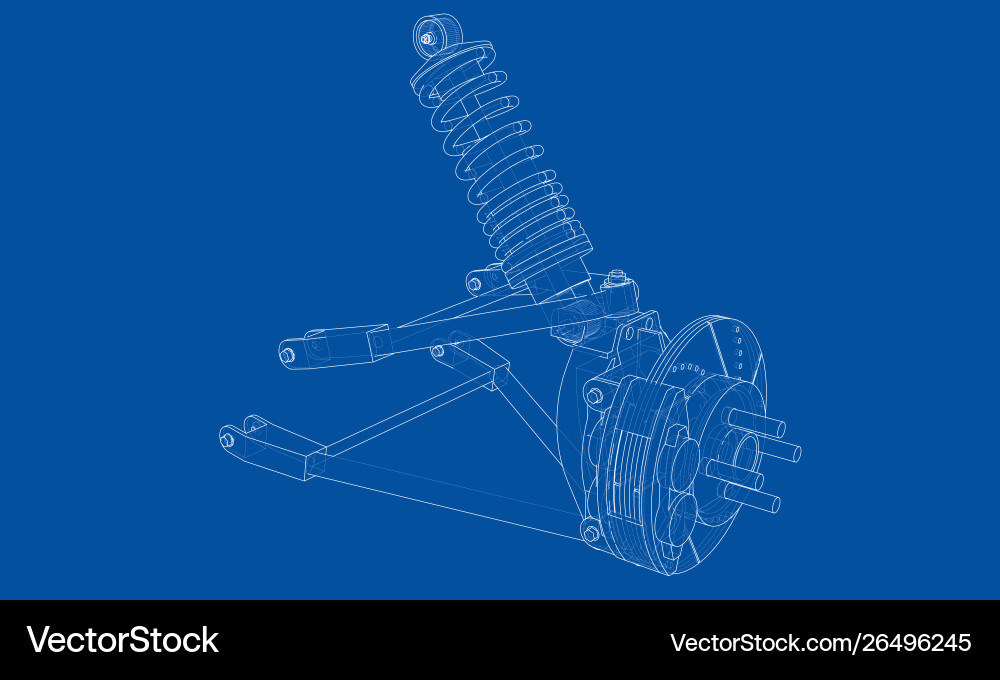 Car suspension with shock absorber Royalty Free Vector Image