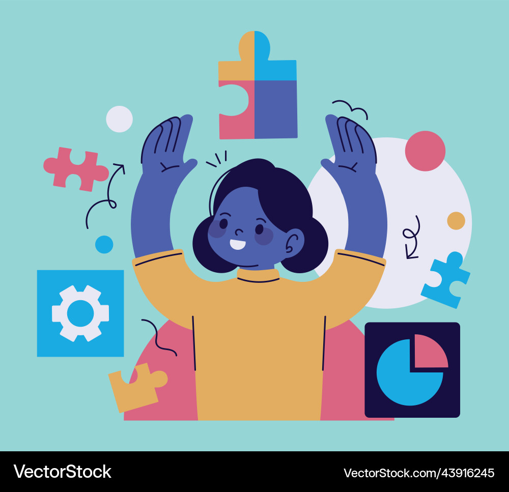 Developer Female Character Royalty Free Vector Image
