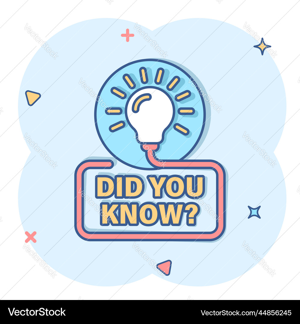 Did you know icon in comic style banner Royalty Free Vector