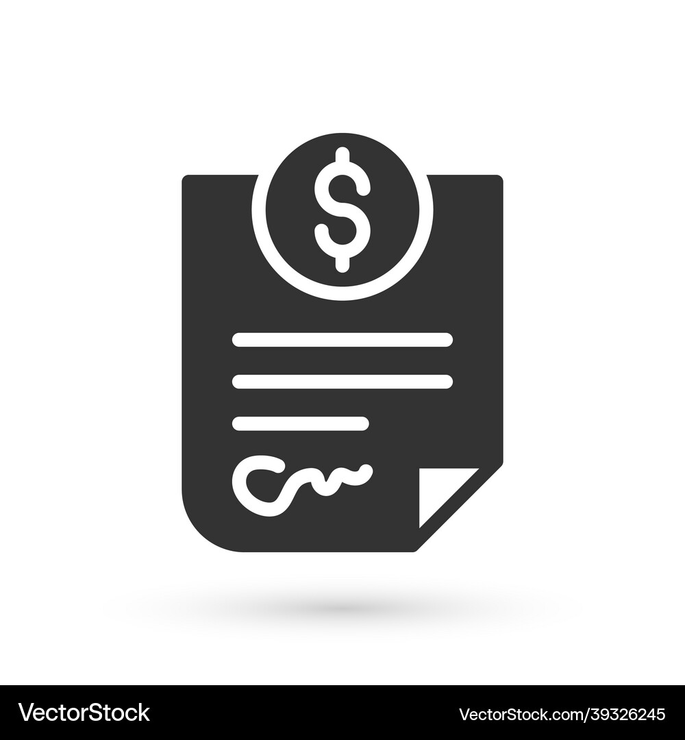 Grey contract money icon isolated on white Vector Image