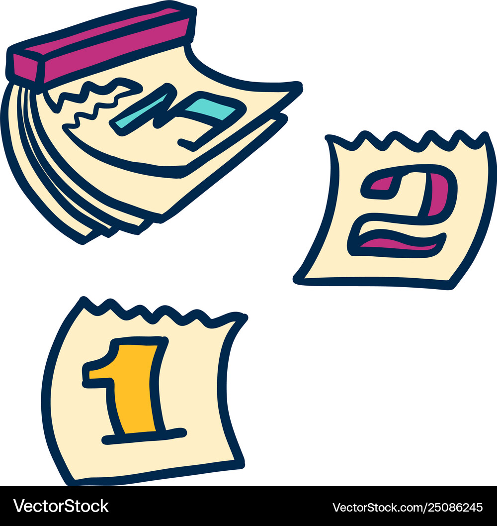 Hand drawn calendar icon doodle cartoon element Vector Image