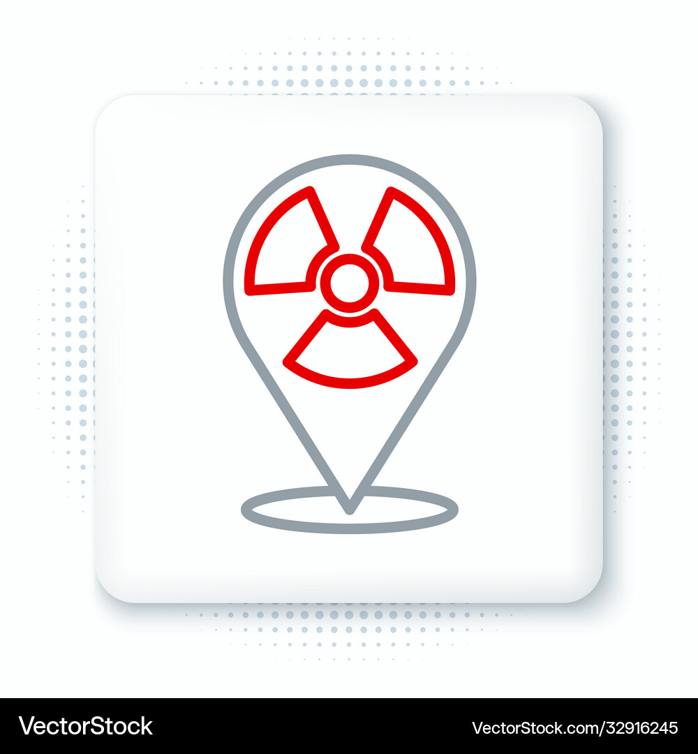 Line radioactive in location icon isolated Vector Image