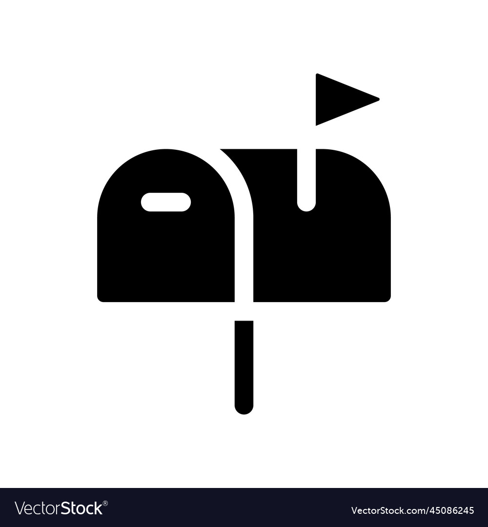 Mailbox black glyph ui icon Royalty Free Vector Image