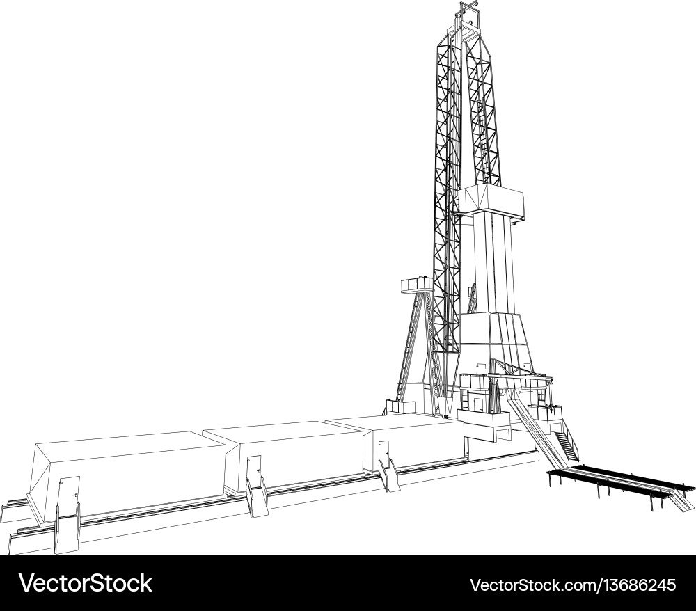 Oil rig detailed Royalty Free Vector Image - VectorStock
