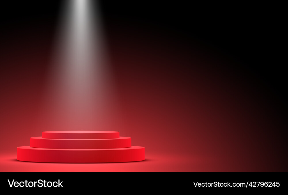 Red podium in the room Royalty Free Vector Image