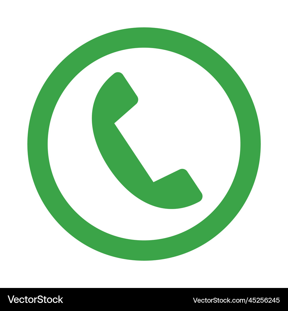Round phone symbol or call icon Royalty Free Vector Image