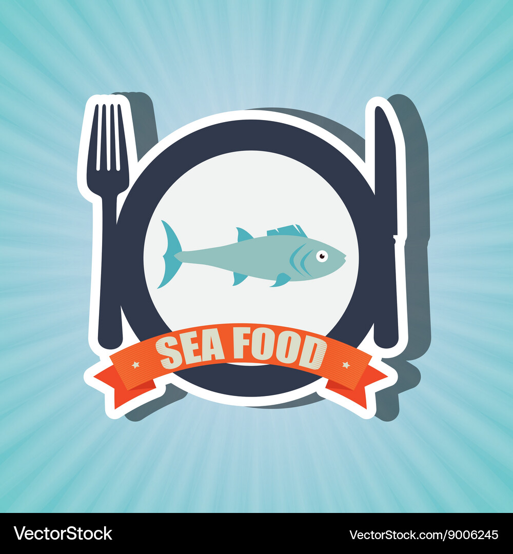 Sea food design Royalty Free Vector Image - VectorStock