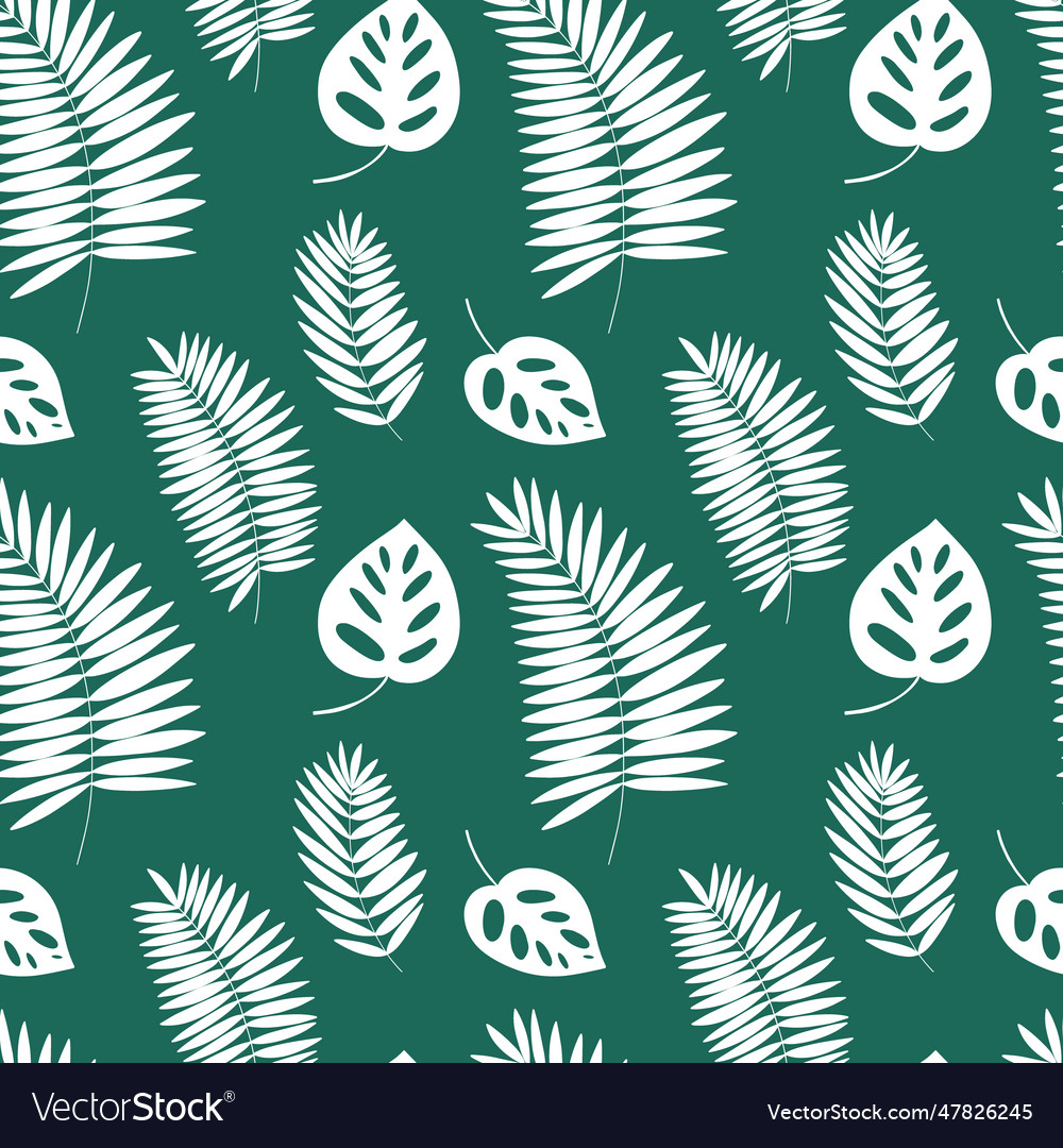 Tropical Leaves Seamless Pattern Royalty Free Vector Image