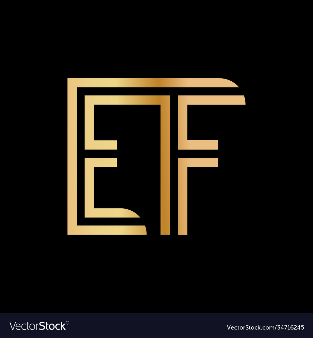 Uppercase letters e and f flat bound design Vector Image