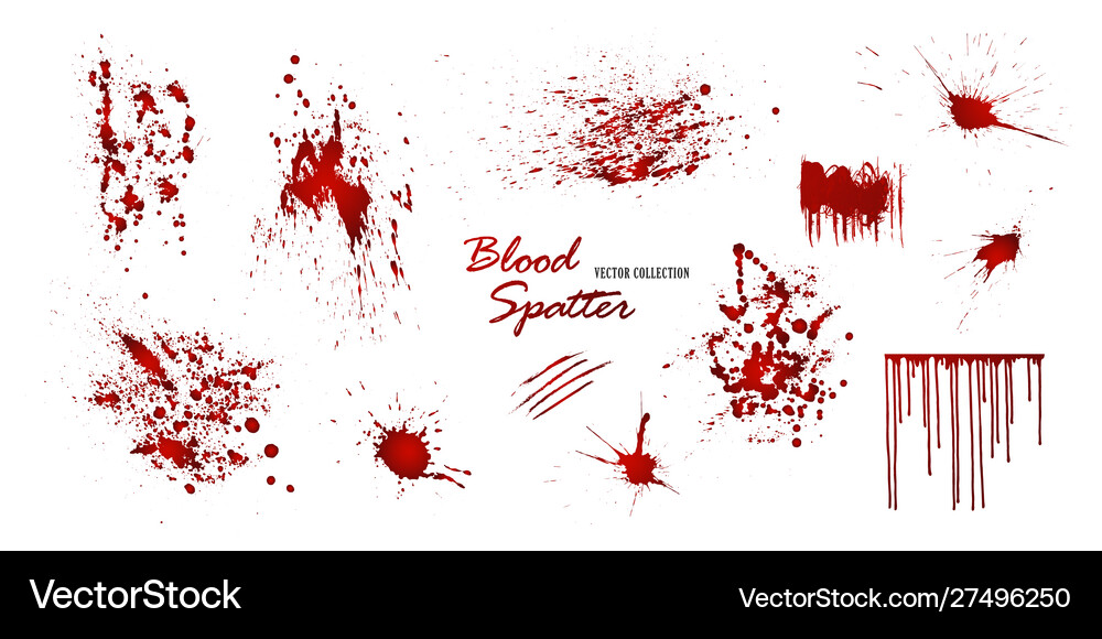 Blood Splatter Set - Red & Black Royalty Free Vector