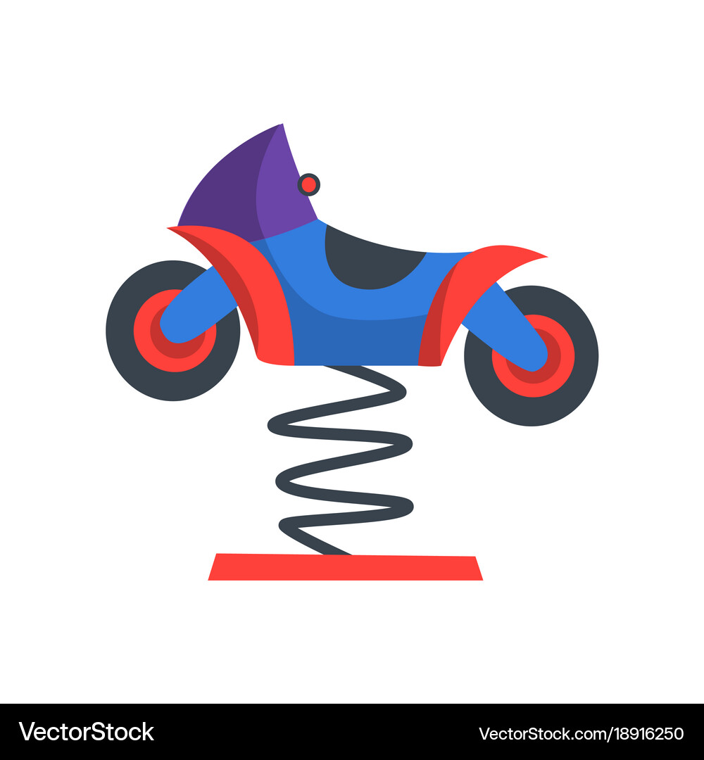 Colorful rocking motorcycle on spring funfair Vector Image