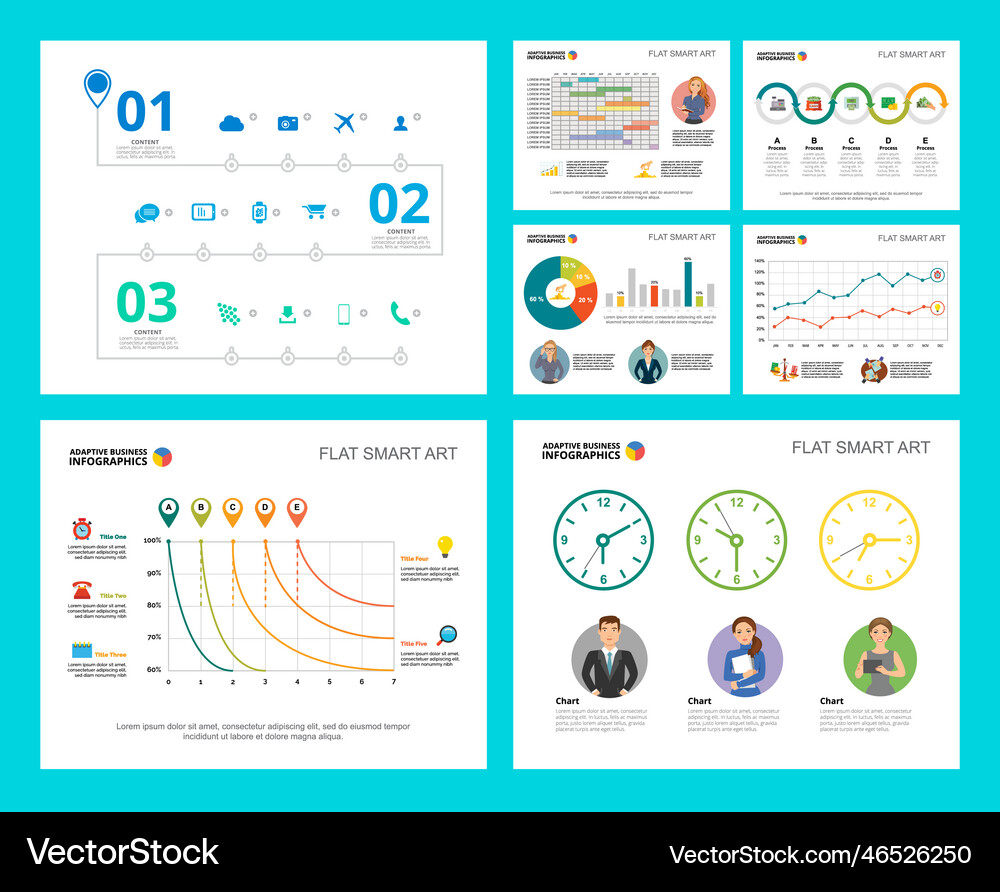 Colorful teamwork or planning concept infographic Vector Image
