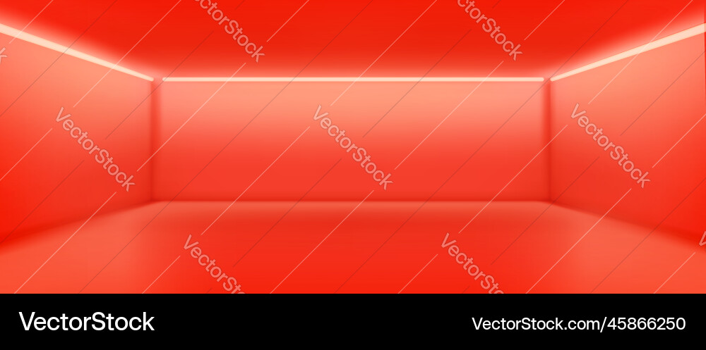 Empty red room 3d studio background Royalty Free Vector