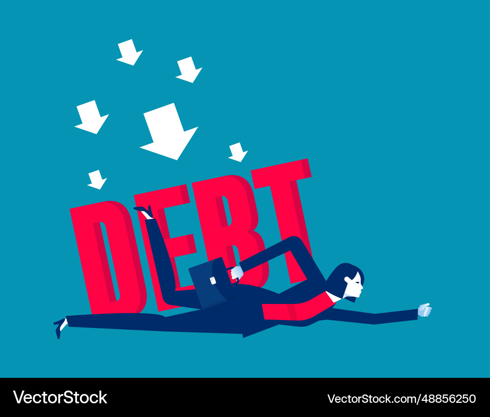 Getting pressed by debt business cartoon Vector Image