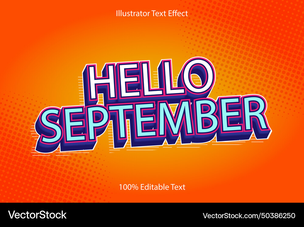 Hello september with modern cartoon style Vector Image