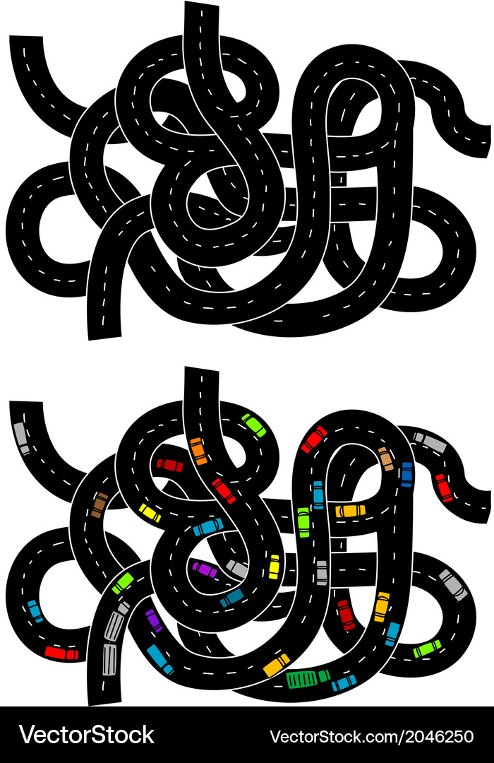 Junction of highway Royalty Free Vector Image - VectorStock