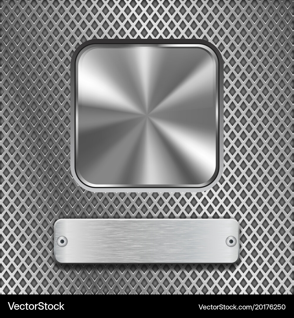 Metal background with steel buttons Royalty Free Vector