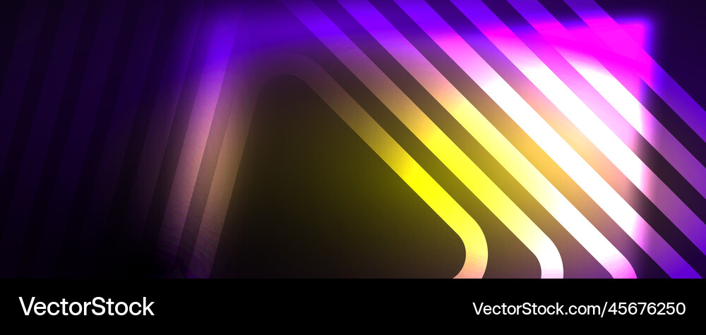 Neon glowing lines and angles magic energy space Vector Image