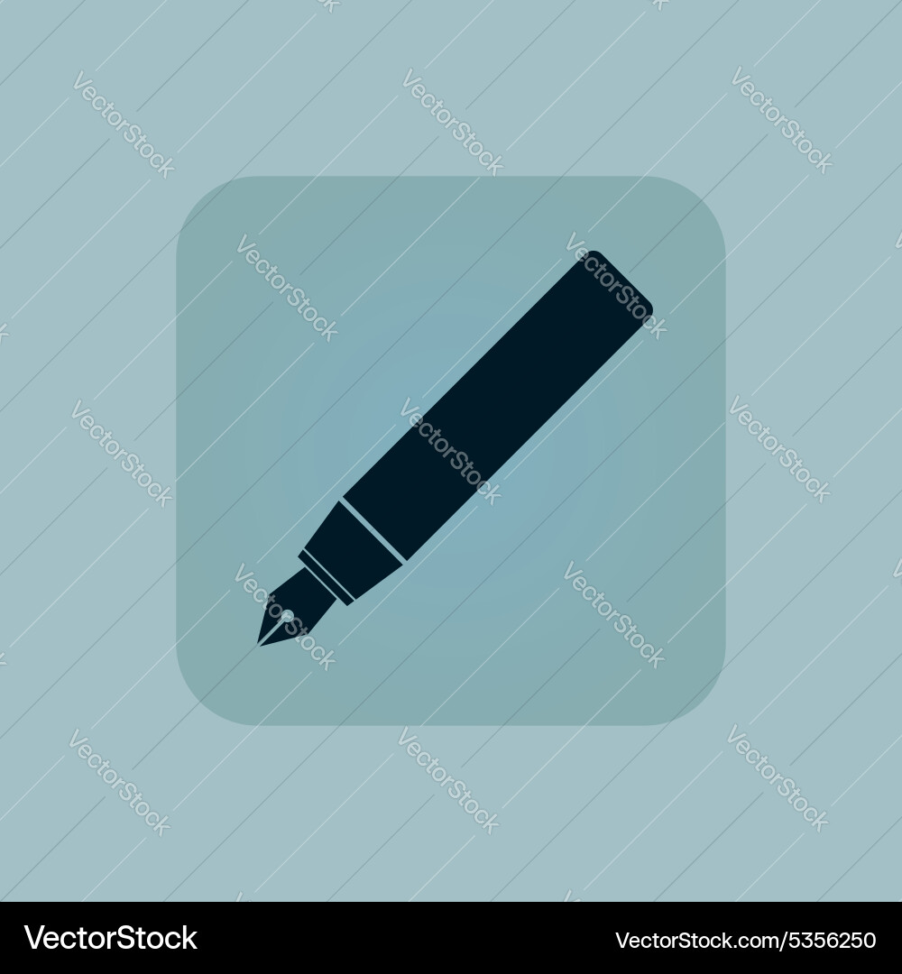 Pale blue ink pen icon Royalty Free Vector Image