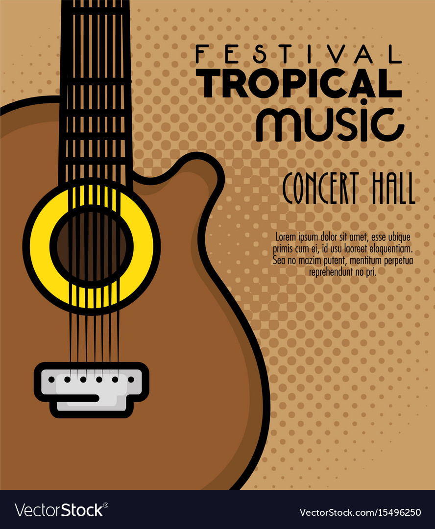 Poster festival tropical music Royalty Free Vector Image